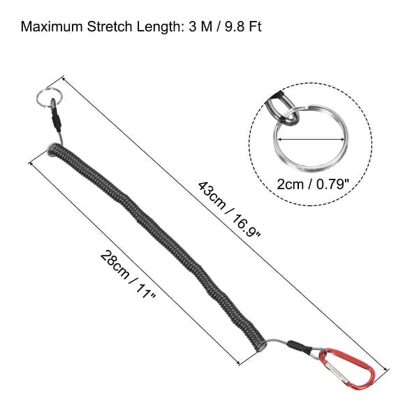 8.9ft Fishing Tool Lanyard, Safety Cords Spiral Coiled Lanyard Tether ...