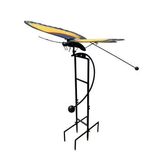 Butterfly Rocker Outdoor Garden Stake - 67" - Yellow and Black - Bed ...