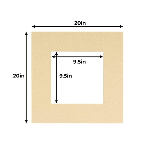 20x20 Mat for 10x10 Photo - Tan Matboard for Frames Measuring 20 x 20 ...