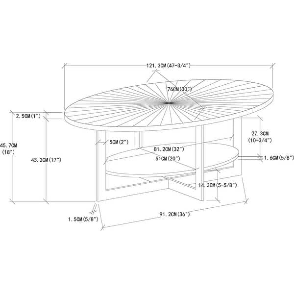 circle coffee table dimensions