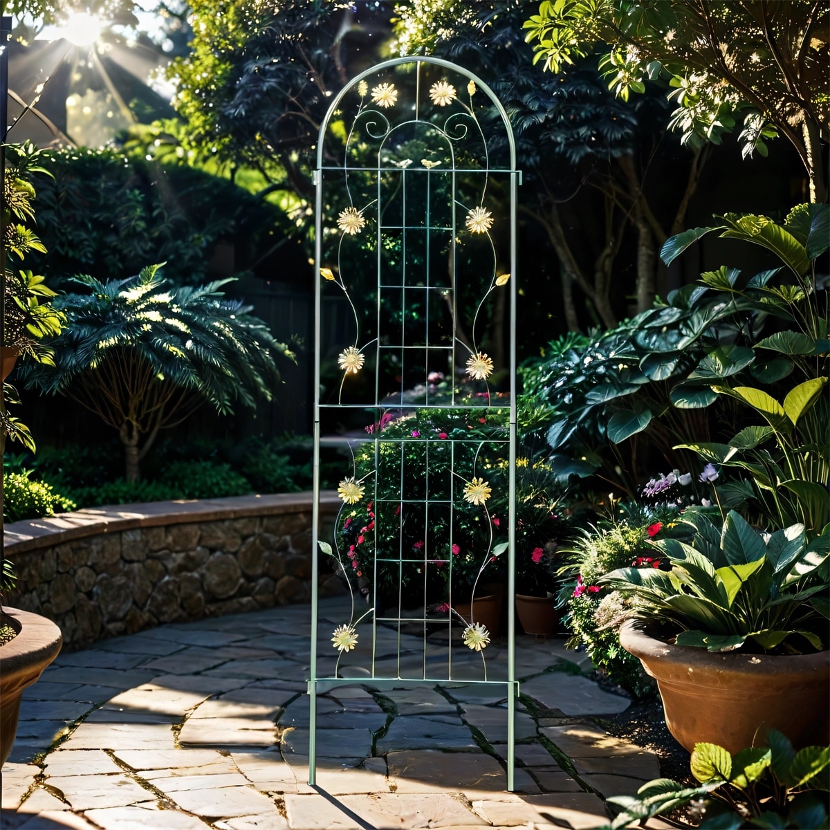 2 Pack Metal Garden Trellis, Rustproof Plant Trellis for Climbing ...