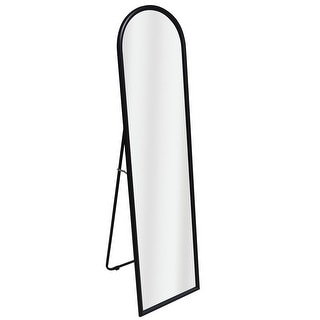 16x59 Framed Black Arched Mirror with Stand - Full Body Mirror for ...