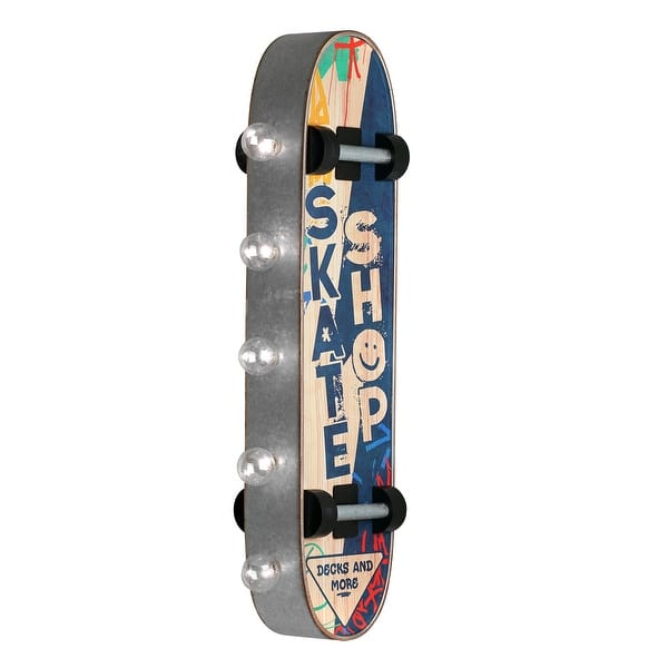 Metal LED Skate Shop Decks and More Marquee Wal Sign - 20" x 6.5" x 3 ...