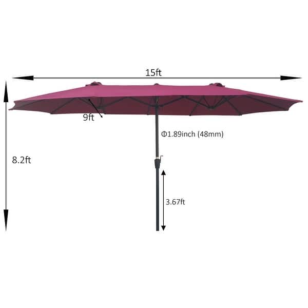 Double-Sided Patio Umbrella Outdoor Market Table Garden Extra Large ...