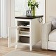Narrow Side Table with Charging Station and Storage, Farmhouse Wood ...