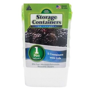 Arrow Plastic 04201 Freezer Storage Containers, 1 Pint, 5 Pack - Bed ...