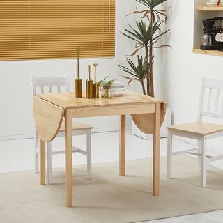 Drop Leaf Dining Table with Natural Pinewood Construction, Expands to ...