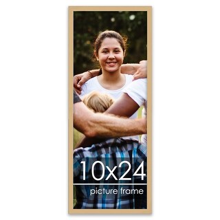 10x24 Traditional Natural Complete Wood Picture Frame with UV Acrylic ...