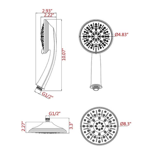 6 Function Retrofit Shower System in Matte Black - 4.83" - Bed Bath ...