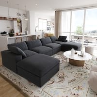 160.6" Convertible Modular Sectional Sofa Couch, Modern U Shape ...