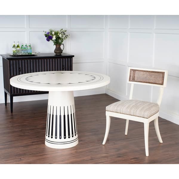 CAMDEN Wood Accent Side Chiar with Wicker Back and Cushioned Seat - Bed ...