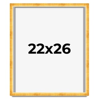 22x26 Shadow Box Frame Gold | 1.625 Inches Deep Real Wood Traditional ...