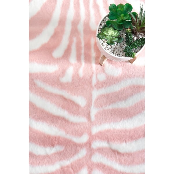 Brooklyn Rug Co Contemporary Stripped Safari Acrylic Faux Zebra Shaped ...