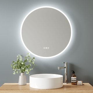 24 inch Round Acrylic Smart Mirror With LED - N/A - Bed Bath & Beyond ...