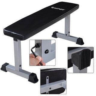 Costway Sit Up Bench Flat Crunch Board AB Abdominal Fitness Weight ...
