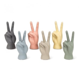 Set Of 6 Assorted Colors Hand Peace Signs Figurine - Bed Bath & Beyond ...