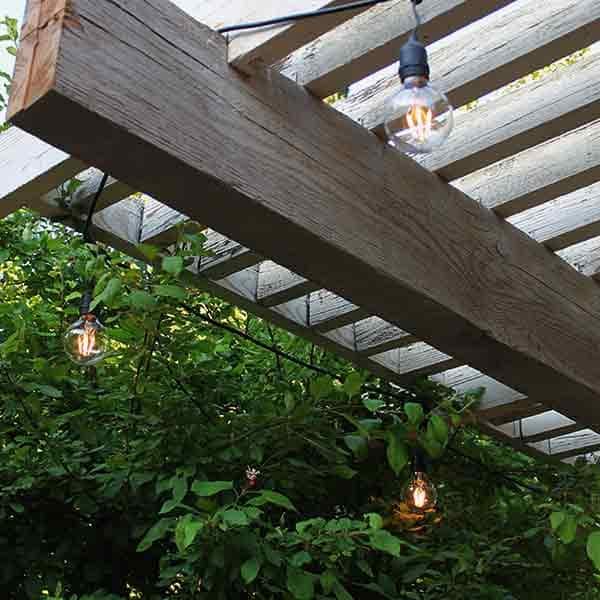 120V 24ft Dimmable Outdoor LED String Light w/ Large Globe Edison Bulb ...