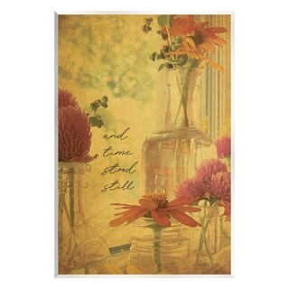 Stupell Elegant Flower Vase Vintage Cursive Poetry Quote Wood Wall Art ...