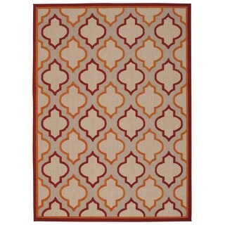 4' x 6' Red Trellis Indoor Outdoor Area Rug - 3'6" - Bed Bath & Beyond ...
