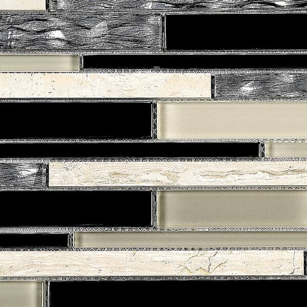 TileGen. Slender Random Sized Mixed Material Tile in Black/Brown Wall ...