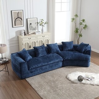 Curved Sectional Sofa with Chaise and Loveseat, 3 Seater Recliner Sofa ...