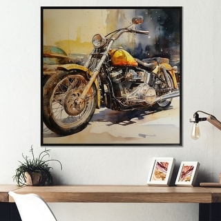 Designart "Motorcycle Freedom On Two Wheels" Motorcycle Framed Canvas ...
