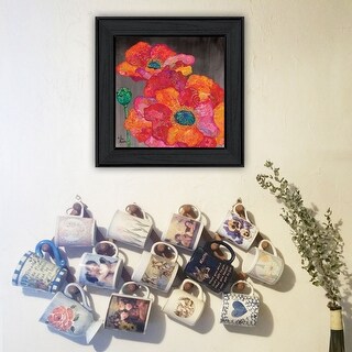 TrendyDecor4U Contemporary "Blooms on Black II" Framed Print Wall Art ...