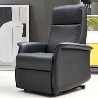 Black PU Leather Power Lift Chair Recliner with Remote Control - Bed ...