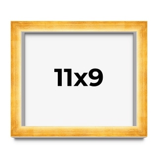 11x9 Shadow Box Frame Gold | 1.625 Inches Deep Real Wood Traditional ...