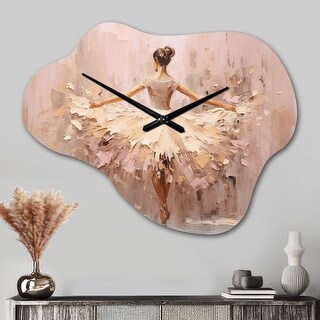 Designart - Beige Gold Minimalism Ballerina II - Ballet Large Wall ...