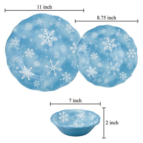 UPware 12-Piece Melamine Dinnerware Set, Includes Dinner Plates, Salad ...