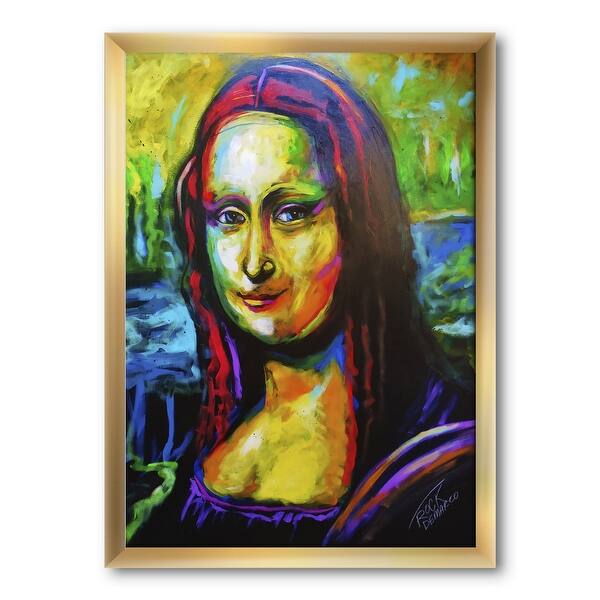 Designart "Very Colorful Mona Lisa" Modern & Contemporary Premium ...
