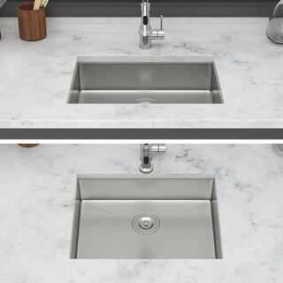 ADA-COMPLIANT Kitchen Sink, 23 Inch Undermount Sink 5.5-Inch Low Depth ...