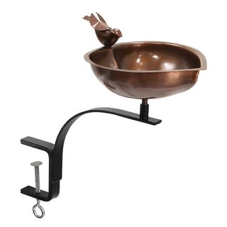 Achla Designs Heart Shaped Birdbath Bowl With Rail Mount Bracket, 9 ...
