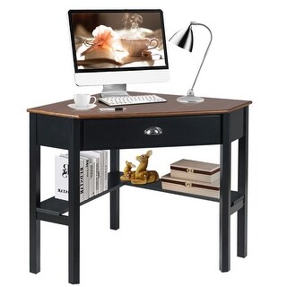 Costway Triangle Computer Desk Corner Office Desk Laptop Table w/ - Bed ...