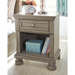 Signature Design by Ashley Lettner Light Gray 1 Drawer Nightstand - Bed ...
