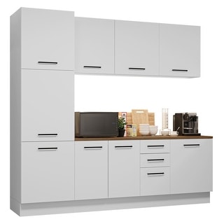 Madesa Hazel Kitchen Set 94"L Multiple Compartments - White - Bed Bath ...