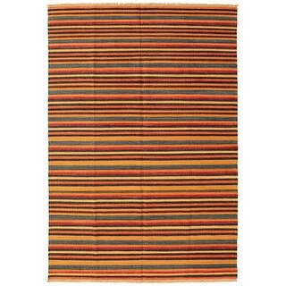Flat-weave Sundance Red Wool Kilim - 5'11" x 9'2"/5'11 x 9'2 - Bed Bath ...