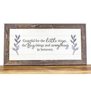 Grateful For The Little Things Big Things Framed Art Sign - Grey - Bed ...