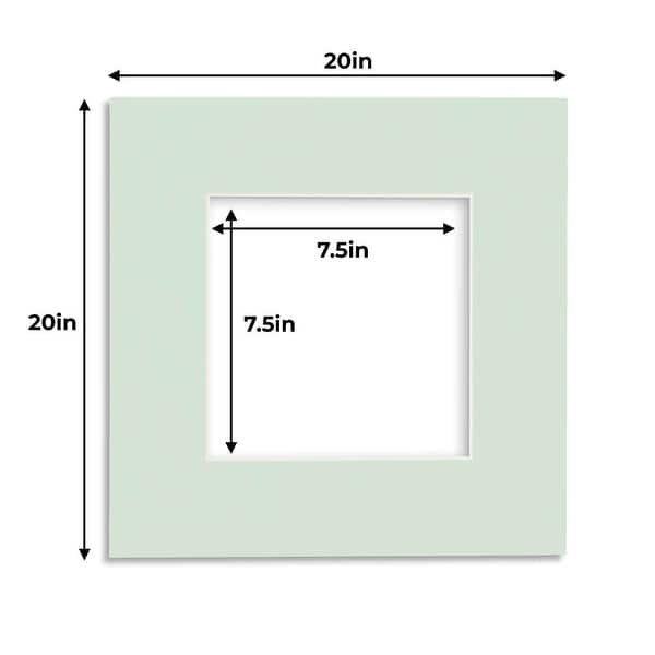 8x8 Mat for 20x20 Frame - Precut Mat Board Acid-Free Honeydew Green 8x8 ...