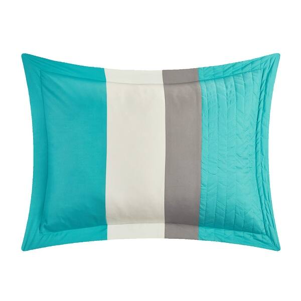 Chic Home Arisa Turquoise Color Block 24 Piece Room in a Bag - Bed Bath ...