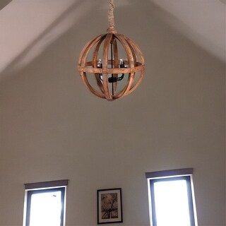 4 - Light Wood Chandelier with Adjustable Chain（No Bulb） - Bed Bath ...