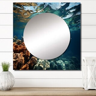 Designart "Teal Brown Ocean Marine Majesty Under Water" Ocean Wall ...