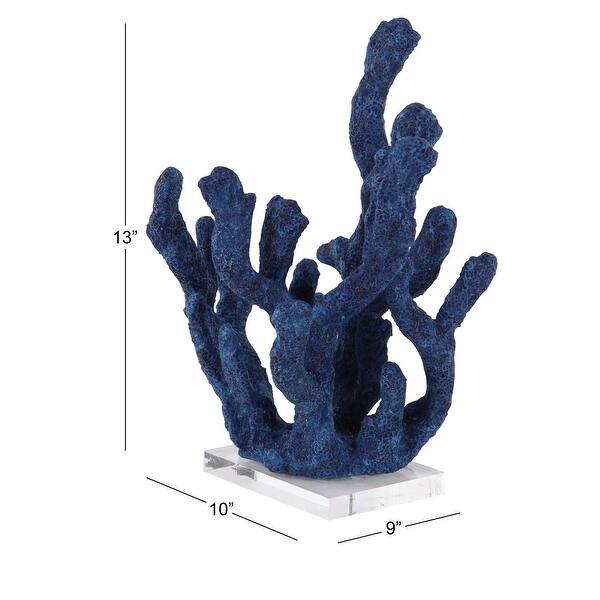 Polystone Coral Textured Porous Sculpture with Acrylic Base - Blue ...