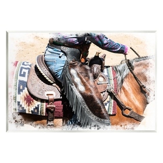Stupell Western Cowboy on Saddle Wall Plaque Art Design By Jerry Cowart ...