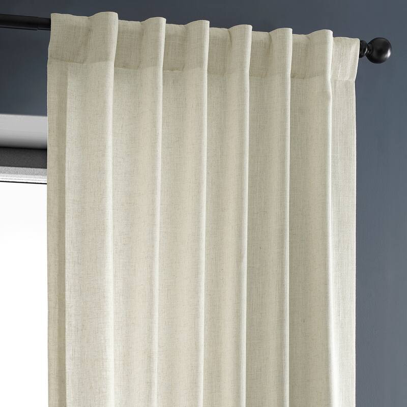 Exclusive Fabrics Heavy Faux Linen Light Filtering Curtains For Bedroom ...