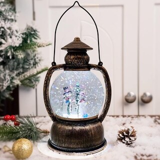 LED Spinning 3 Snowmen Lantern Water Globe Christmas Gift - Bed Bath ...