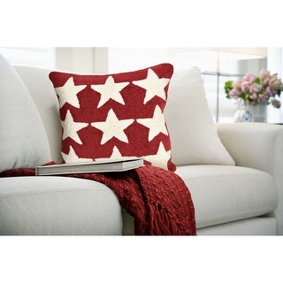 Liora Manne Frontporch Stars Indoor/Outdoor Pillow Red 18" Square - Bed ...