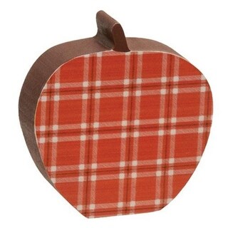 Mini Buffalo Plaid Apple Chunky Sitter - 2.75" high by 2.5" wide by .5 ...