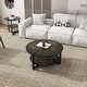 Round Coffee Table with Solid Wood Storage Circle Center Table - Bed ...